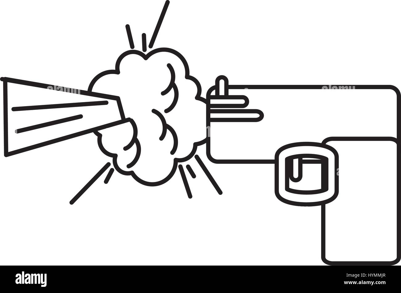 gun shoot comic art icon vector illustration design Stock Vector Image ...