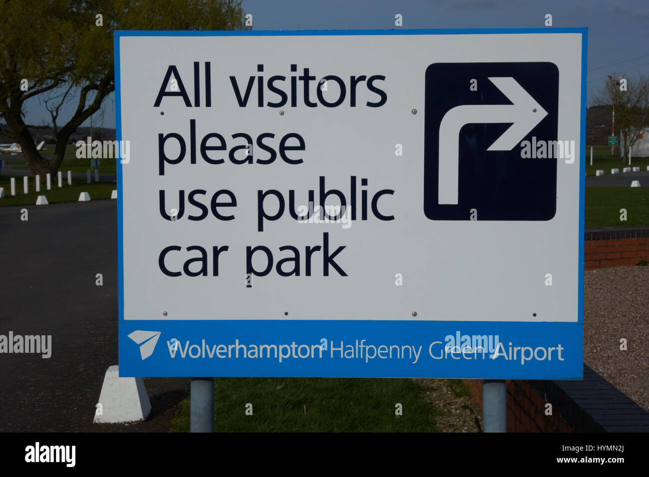 sign posts at Wolverhampton Halfpenny Green Airport UK Stock Photo - Alamy