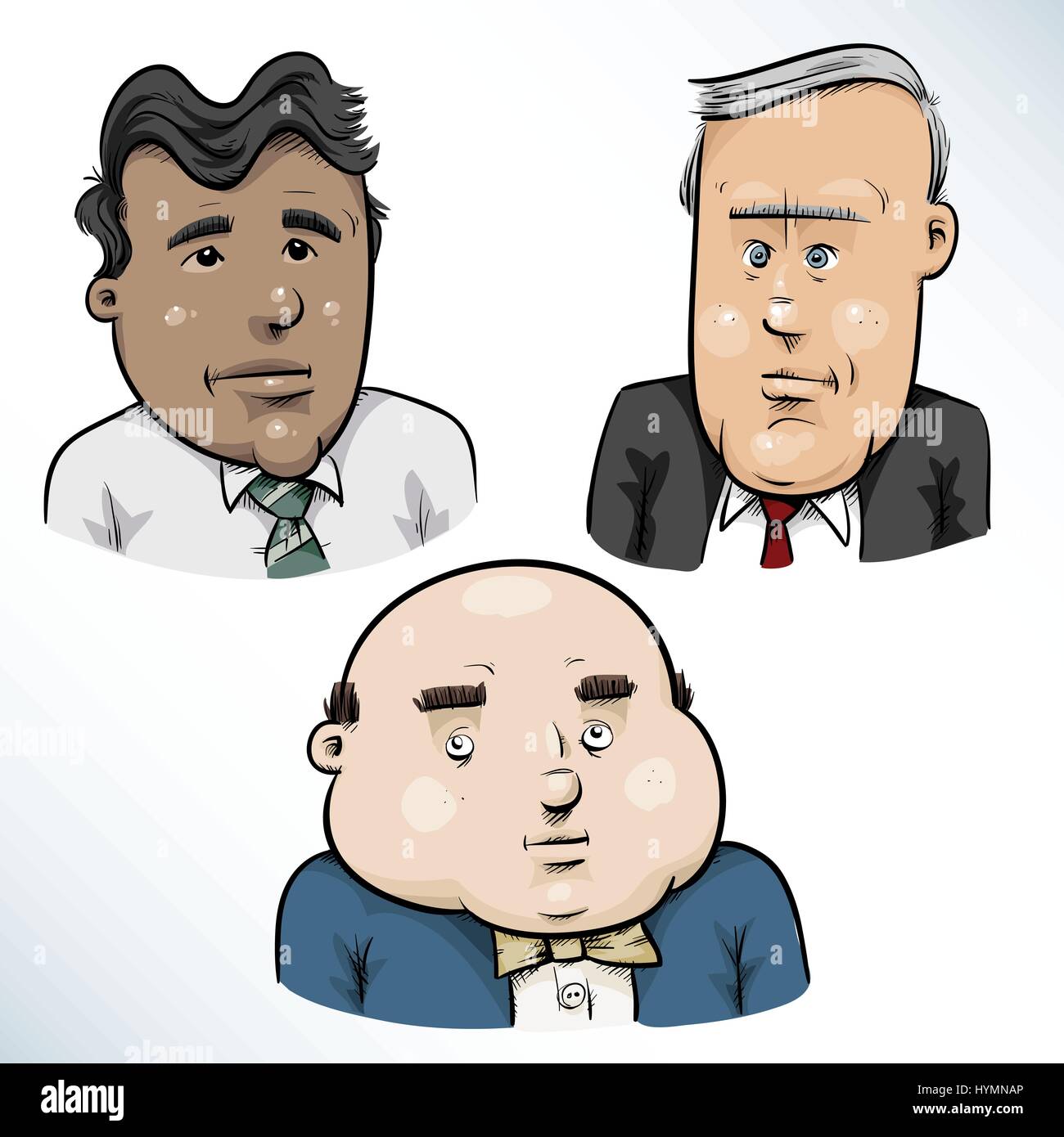 Three cartoon businessmen faces Stock Vector Image & Art - Alamy