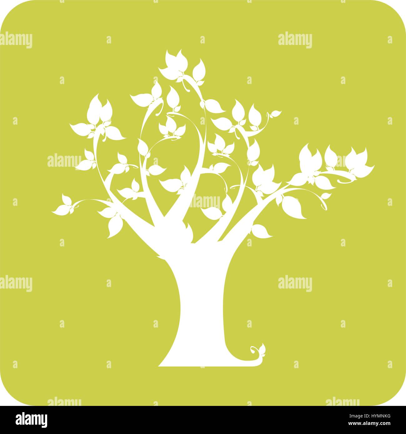 opaque yellow background with tree vector illustration Stock Vector ...