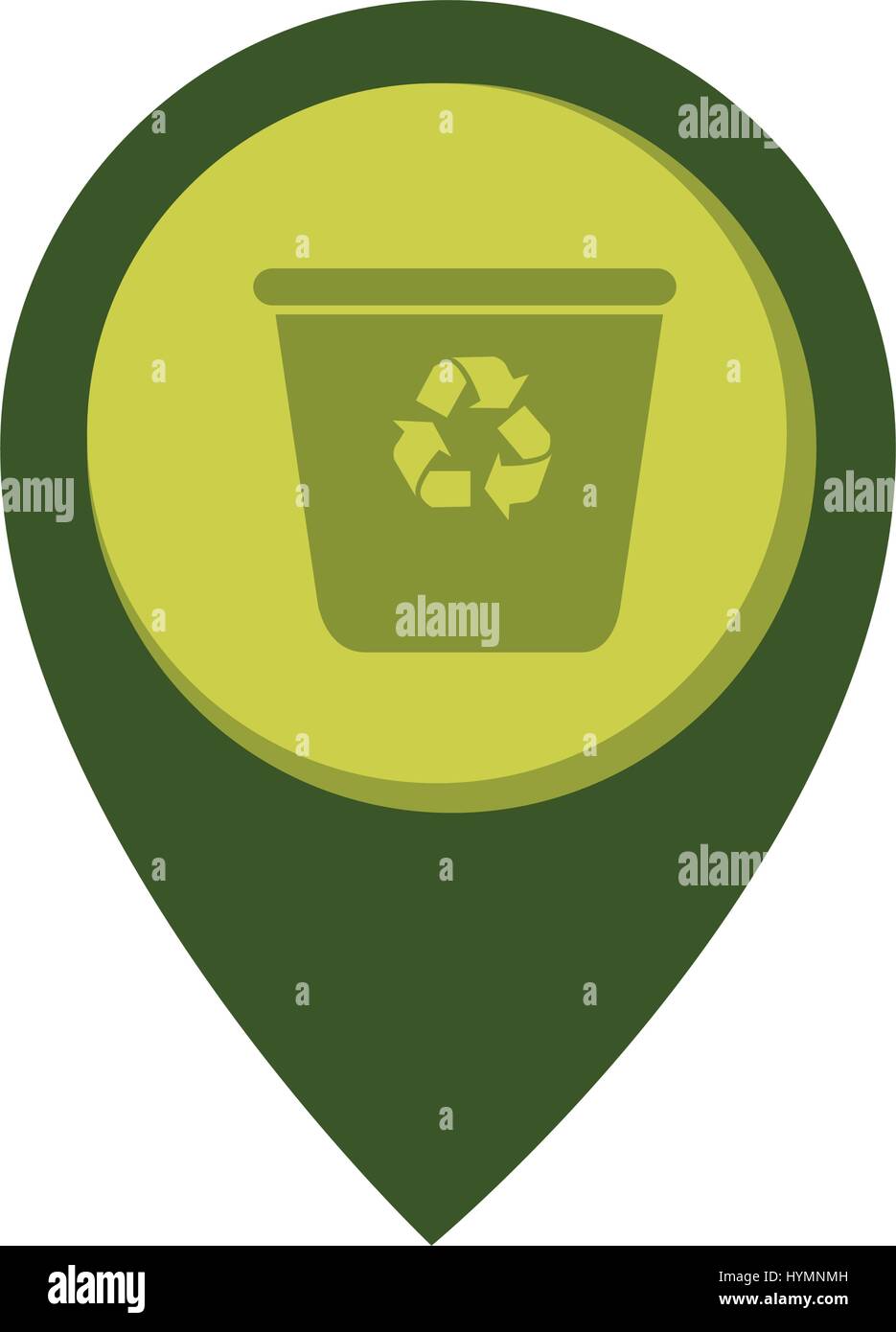map pointer with circle interior with recycling container vector ...
