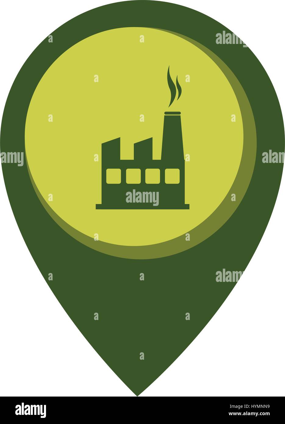 map pointer with circle interior with industry vector illustration ...