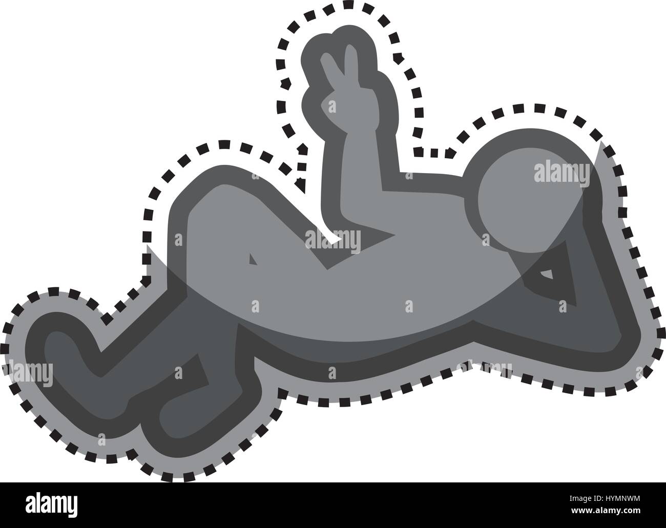 grayscale sticker with pictogram man repose vector illustration Stock ...