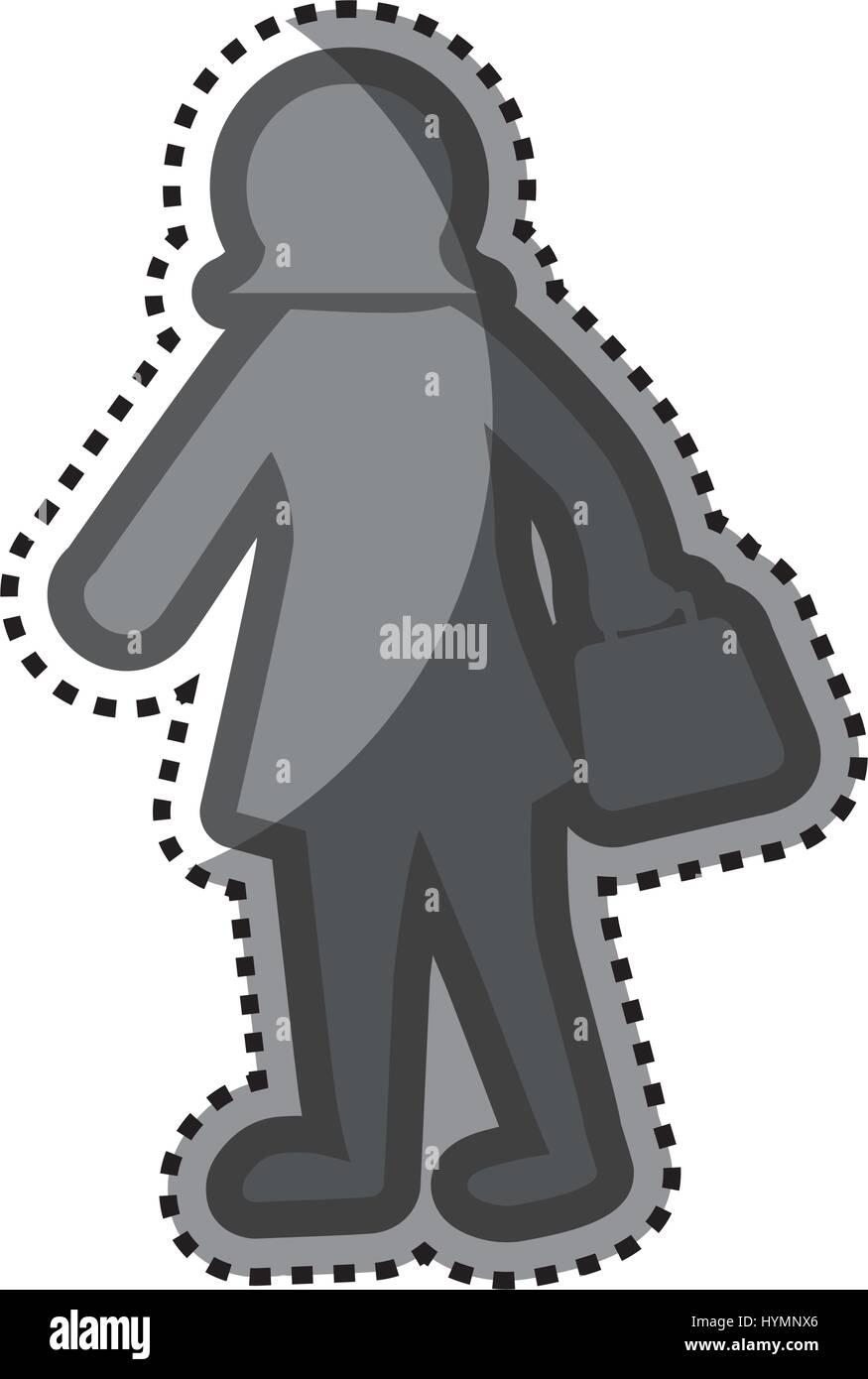 grayscale sticker with pictogram of woman vector illustration Stock ...