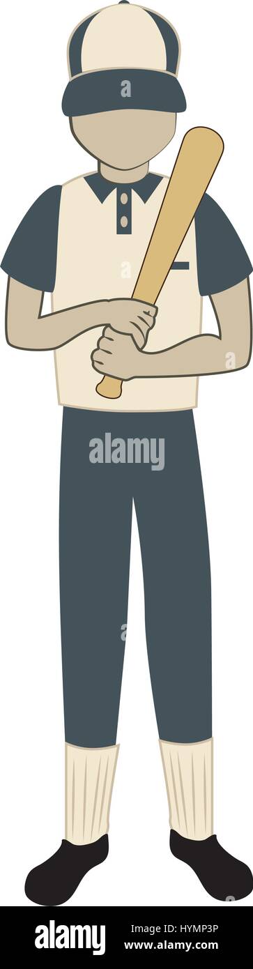 baseball player avatar character vector illustration design Stock ...