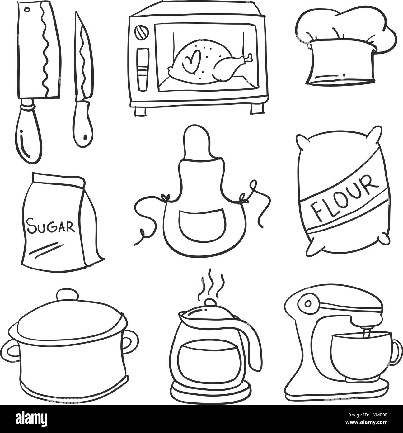 Doodle kitchen set hand draw Stock Vector Image & Art - Alamy Doodle kitchen set hand draw Stock Vector Image & Art - Alamy