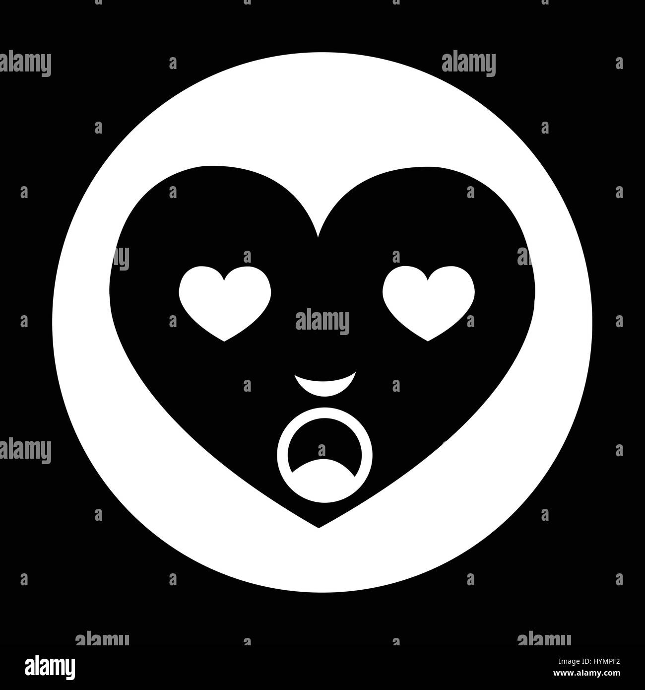 Heart Face Emotion Icon Stock Vector Image & Art - Alamy