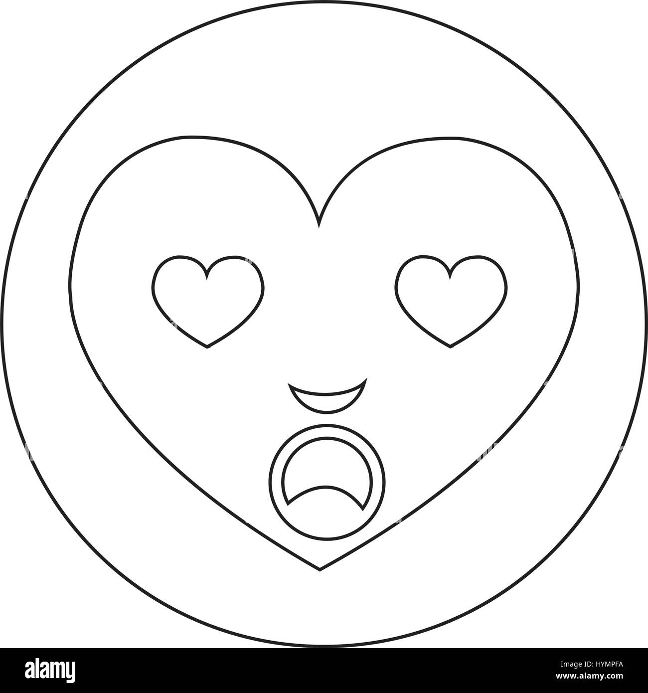 Heart Face Emotion Icon Stock Vector Image & Art - Alamy