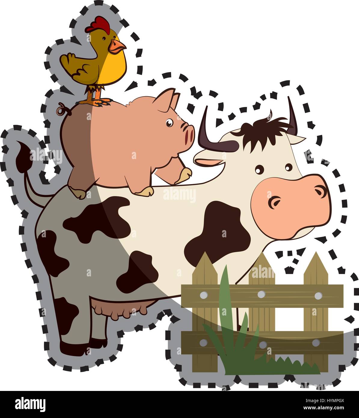 animal farm in field vector illustration design Stock Vector Image ...