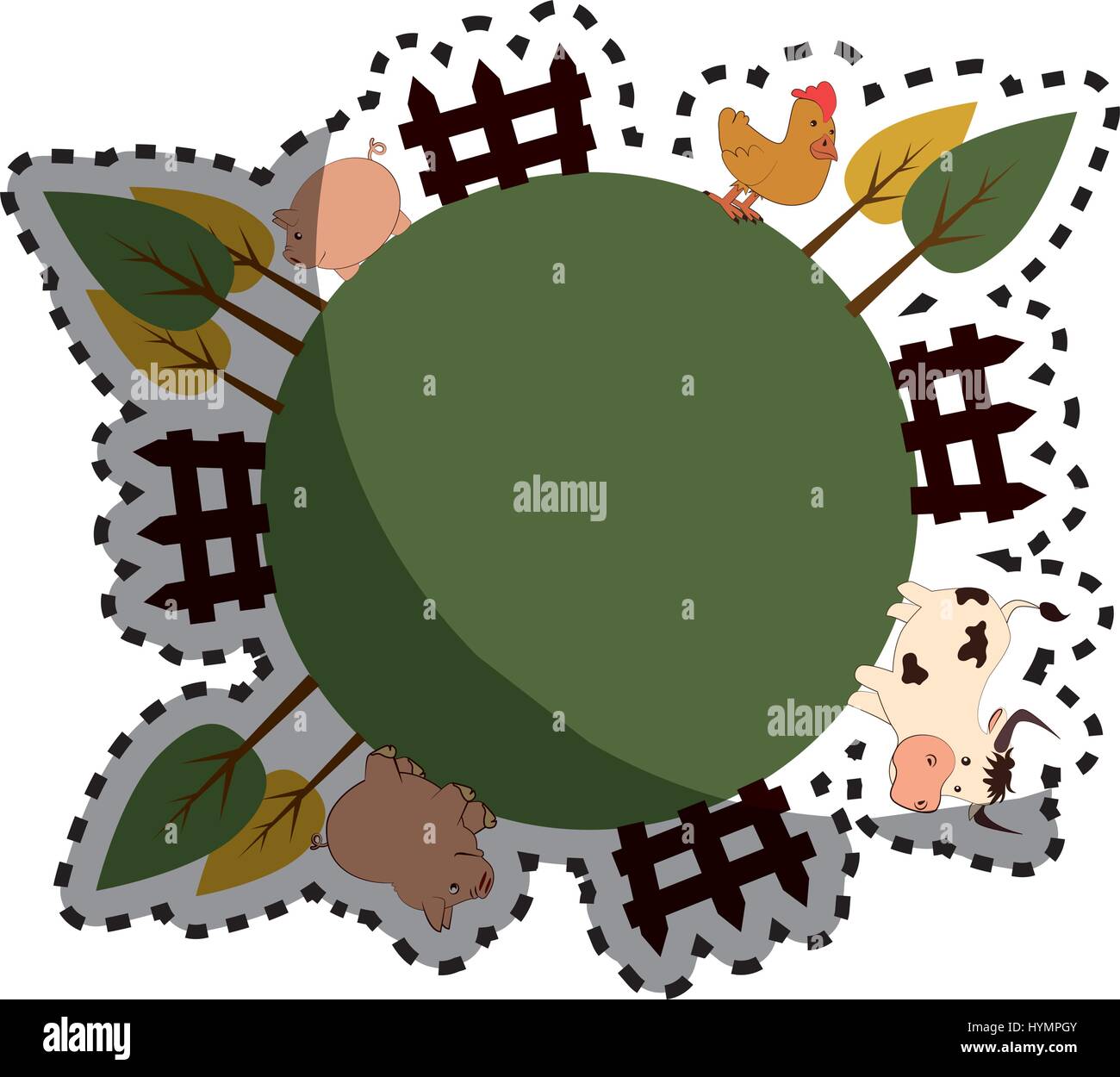 animal farm in field vector illustration design Stock Vector Image ...