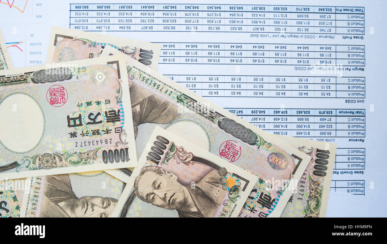 Statement report with money in financial concept Stock Photo - Alamy