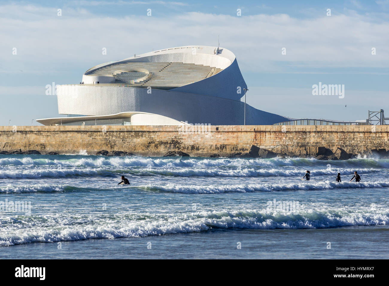 Port of Leixoes new Cruise Terminal building seen from beach in ...