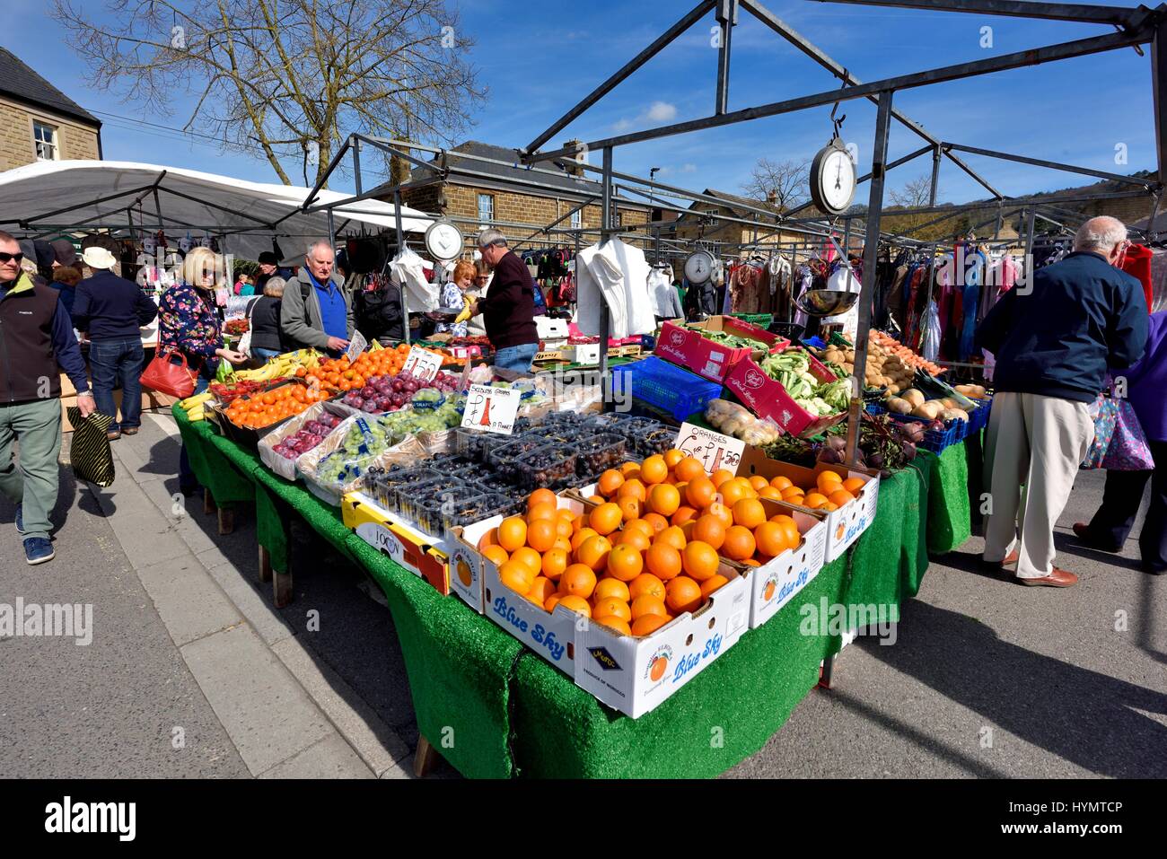 Fruit and vegetable market stall,Bakewell,Derbyshire,England UK Stock ...