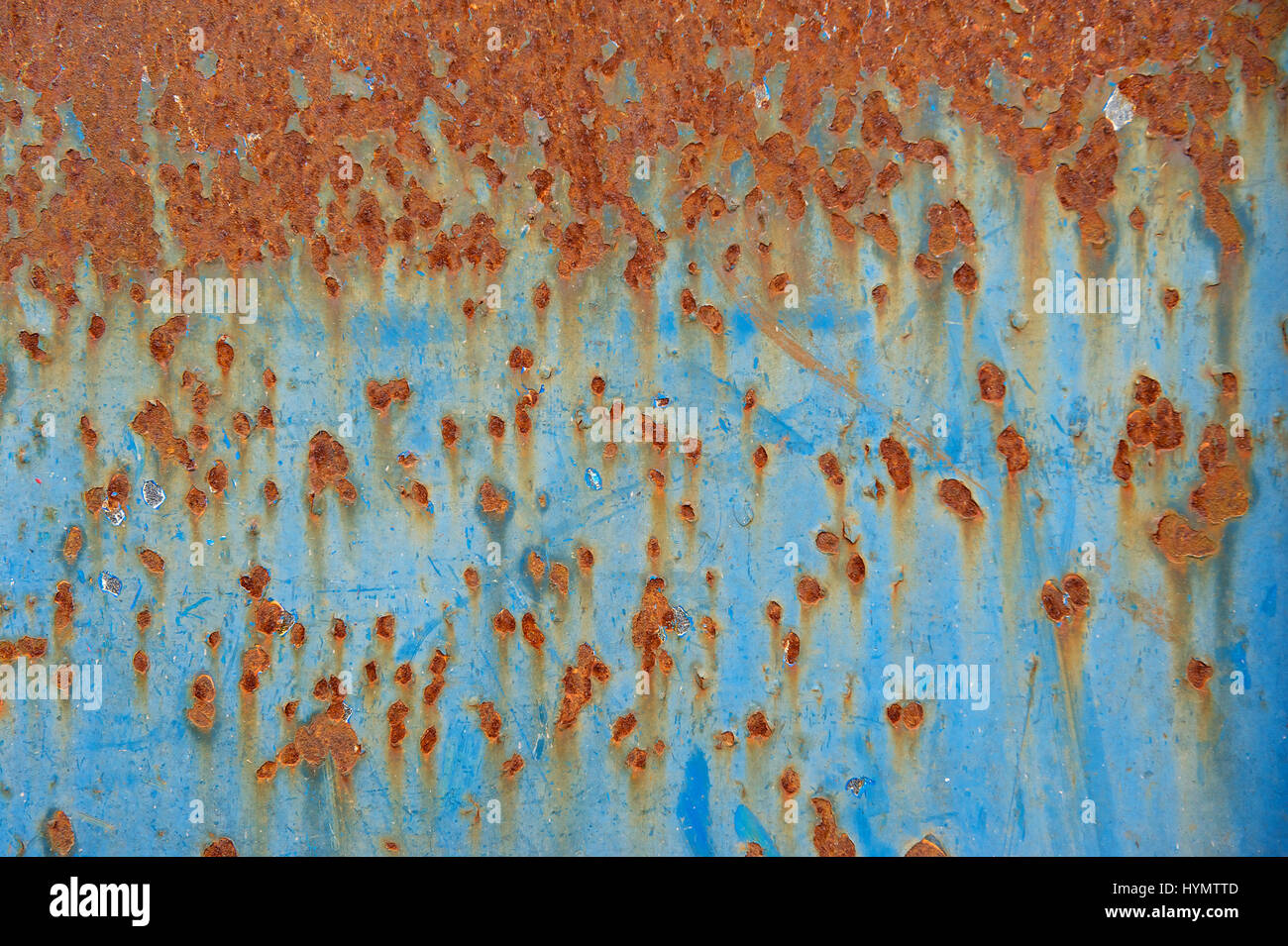 Close up blue metal with rust Stock Photo - Alamy