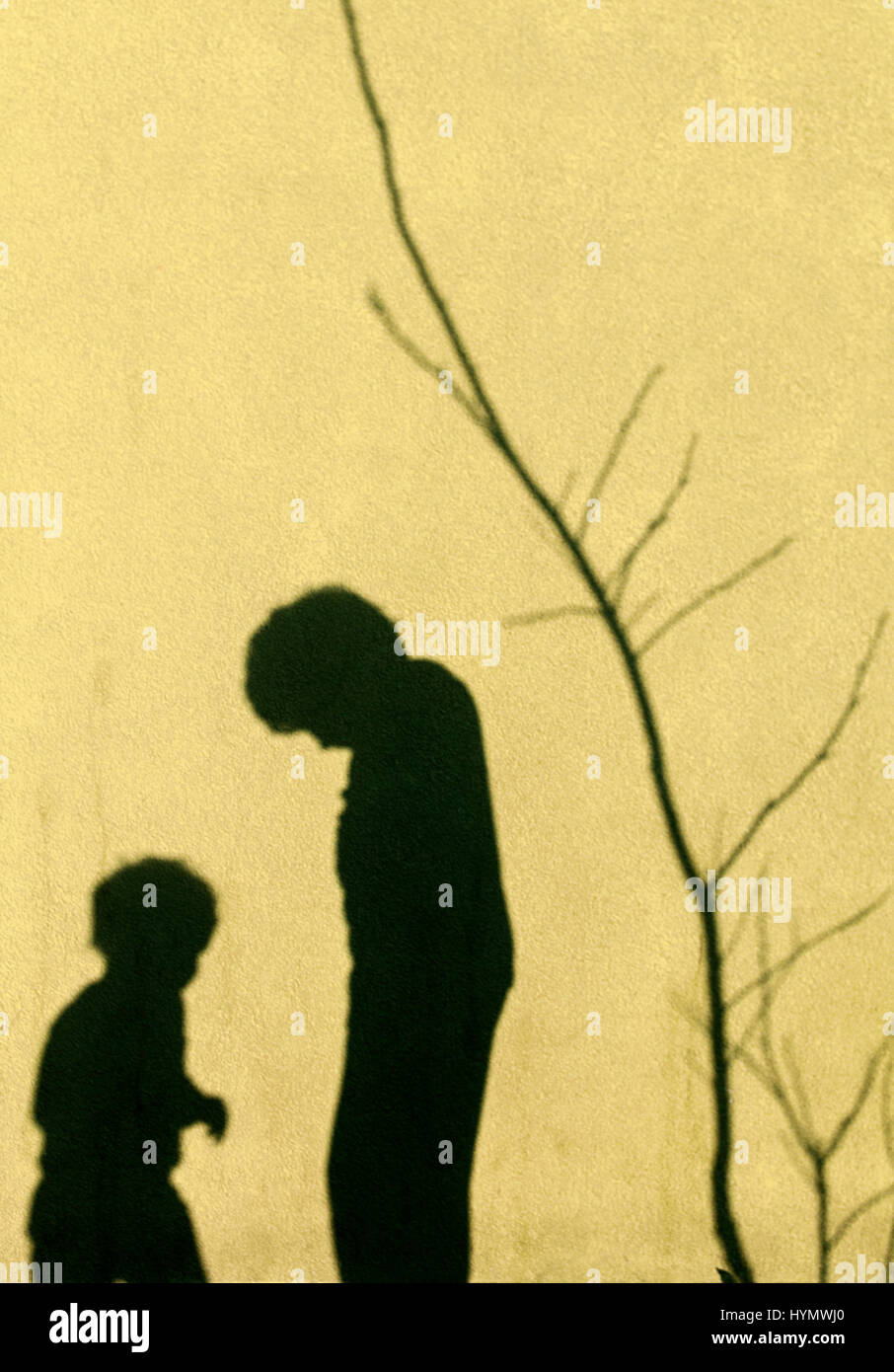 Shadows of children playing on the wall Stock Photo - Alamy