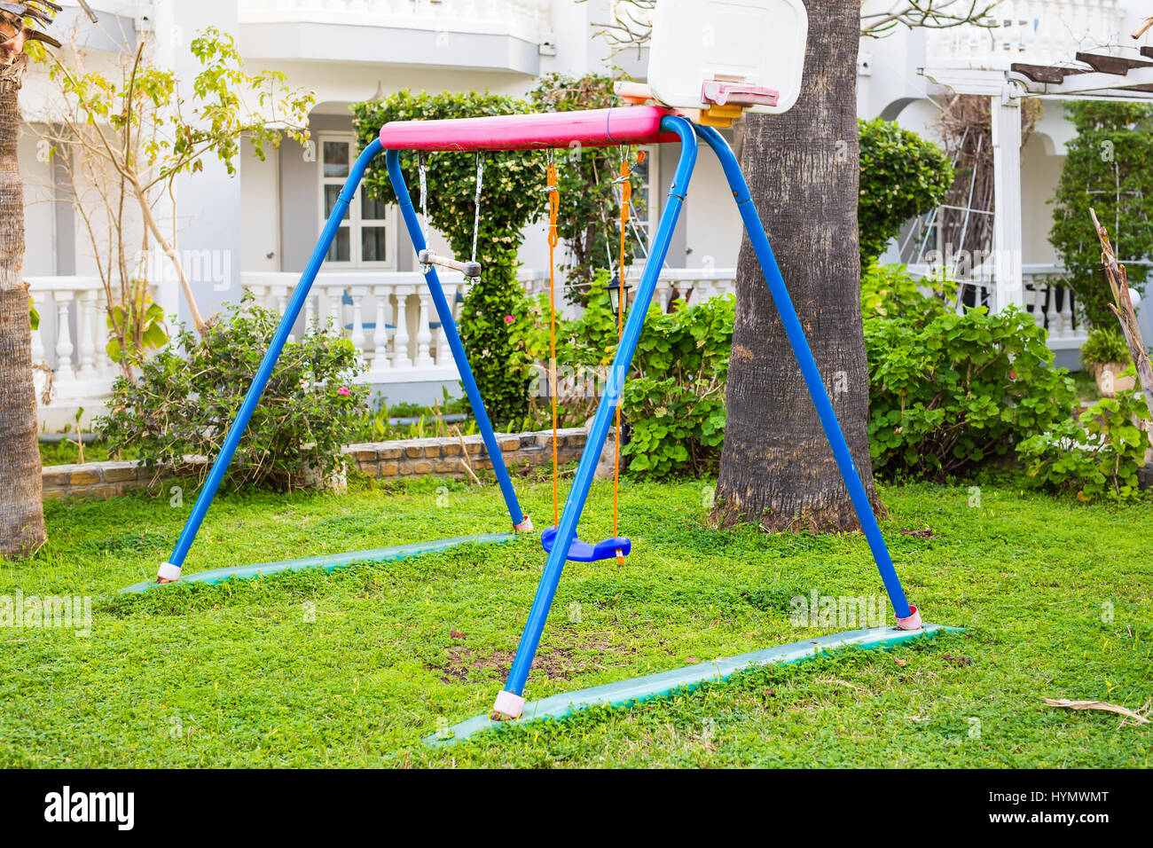 Children swing at Playground Stock Photo - Alamy