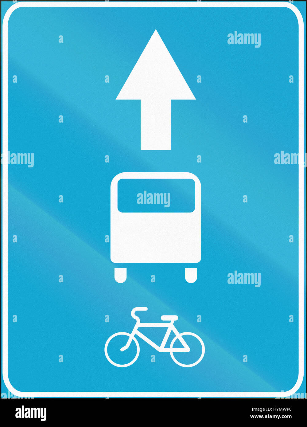 Estonia regulatory road sign - Bus and bike lane Stock Photo - Alamy