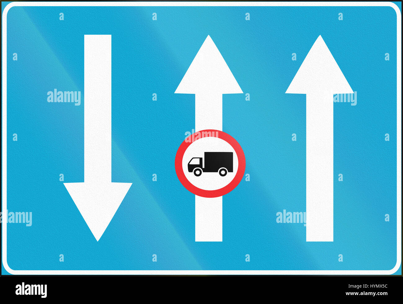 Estonian informational road sign - available lanes with opposing ...