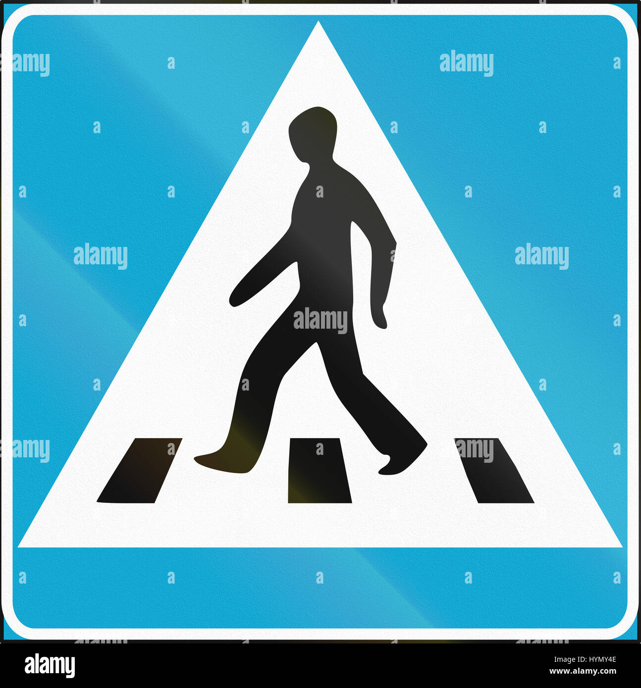 Road sign used in Estonia - Pedestrian crossing Stock Photo - Alamy
