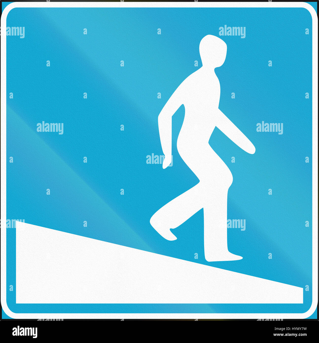 Road sign used in Estonia - Pedestrian underpass with ramp Stock Photo ...