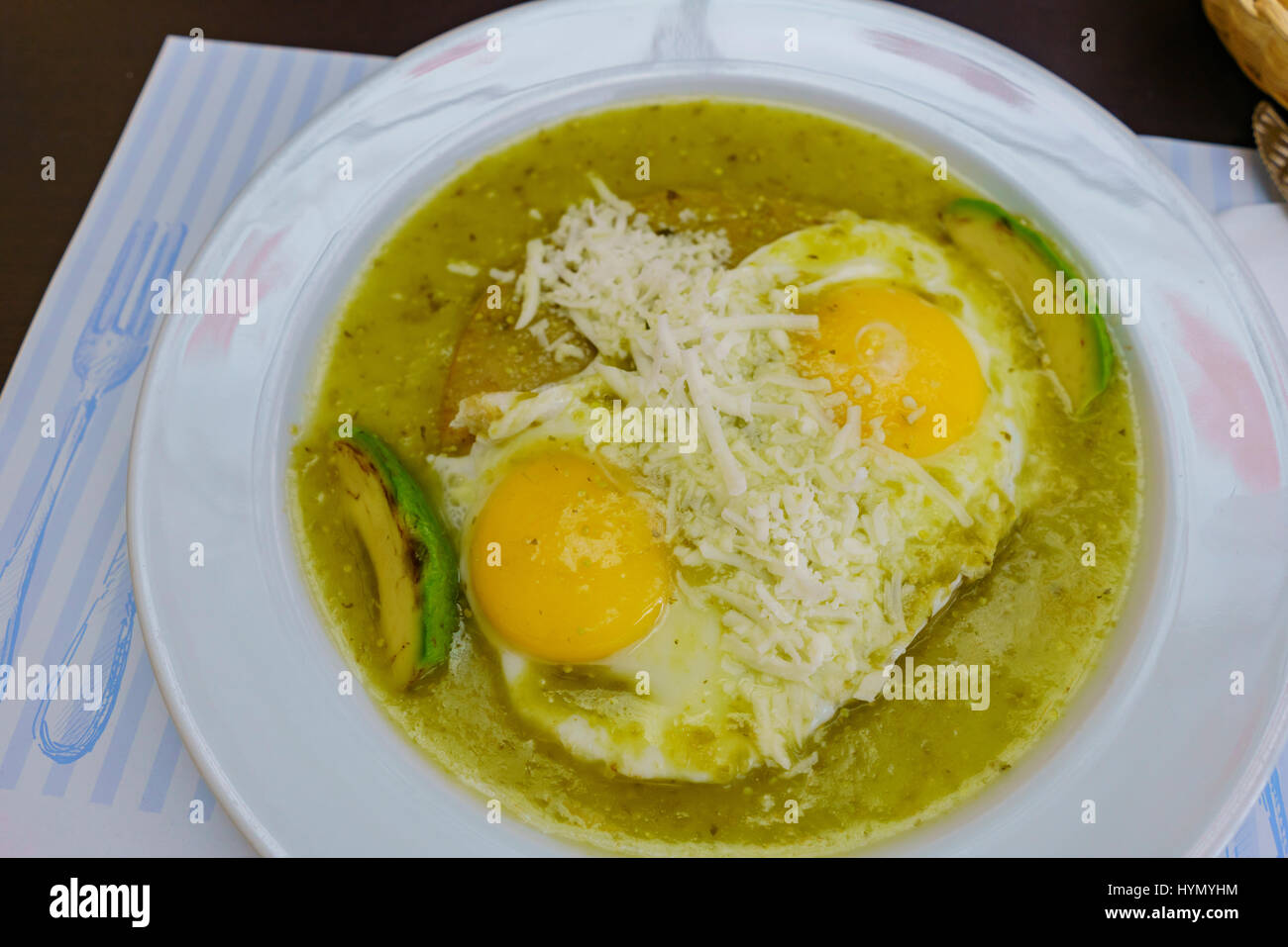 Speical Mexico food of mix curry, eggs and avocados Stock Photo - Alamy