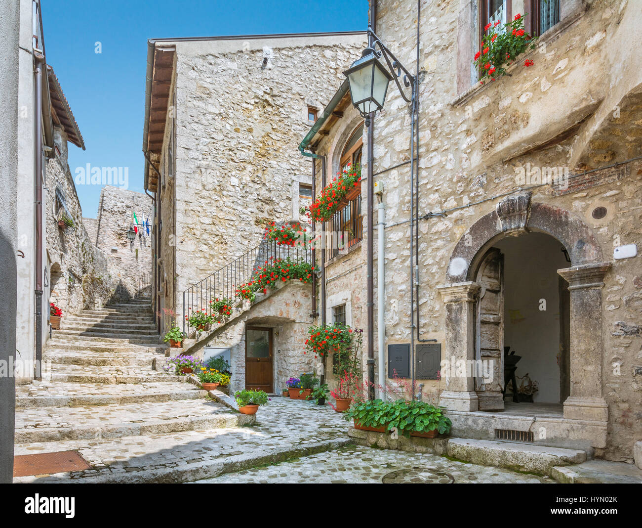 Scenic sight in Barrea, L'Aquila Province, Abruzzo, Italy Stock Photo ...