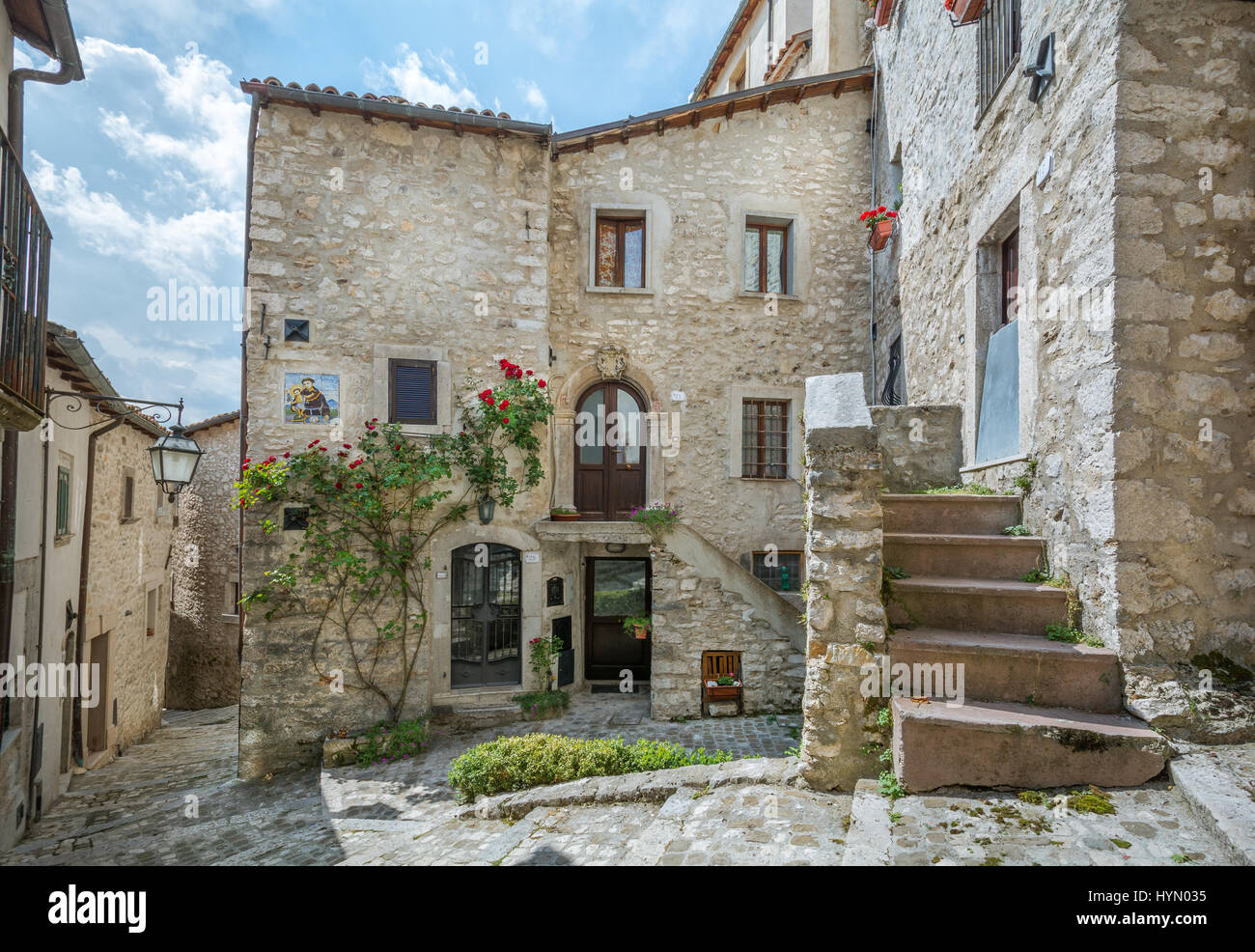 Scenic sight in Barrea, L'Aquila Province, Abruzzo, Italy Stock Photo ...