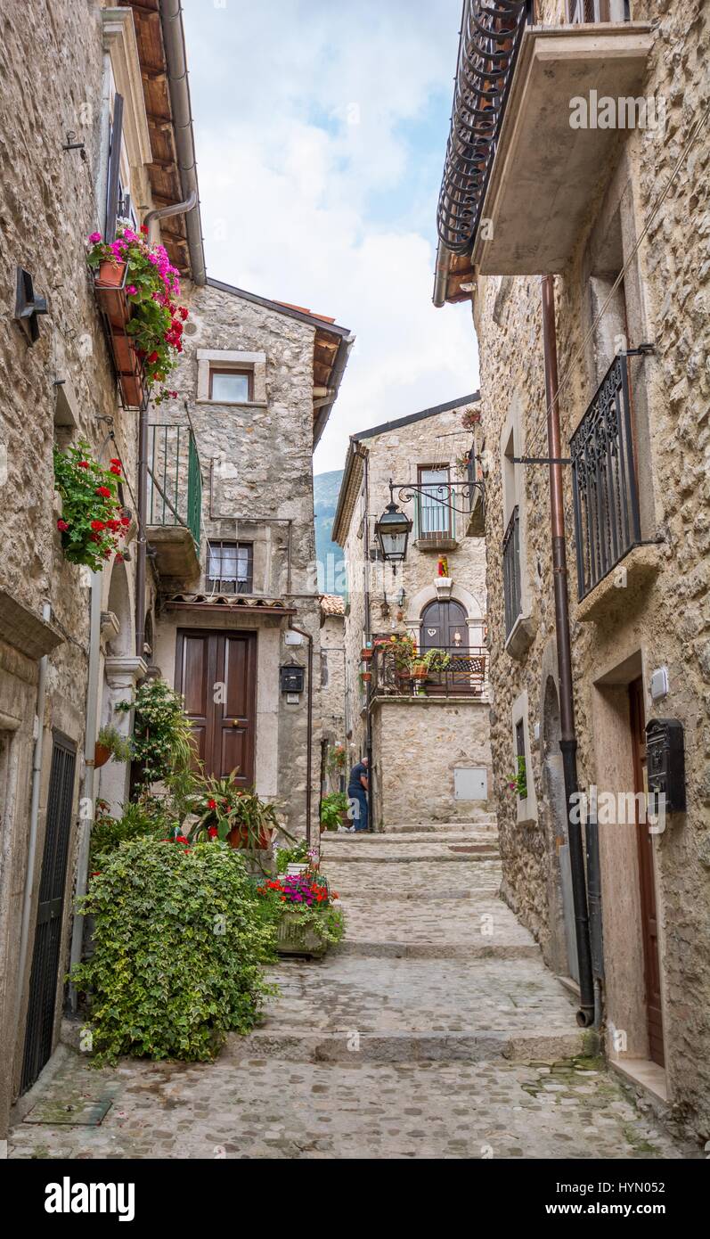 Scenic sight in Barrea, L'Aquila Province, Abruzzo, Italy Stock Photo ...