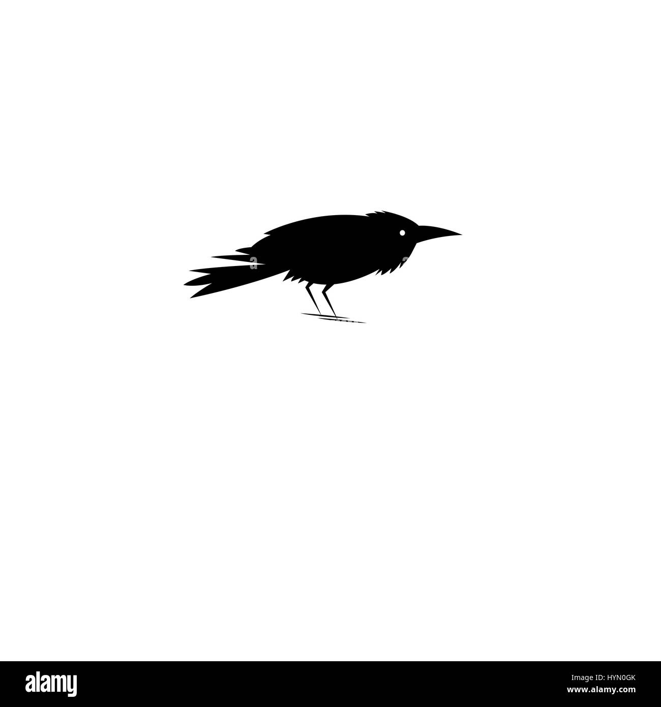 Beautiful symbol of the black Raven on a white background Stock Vector ...