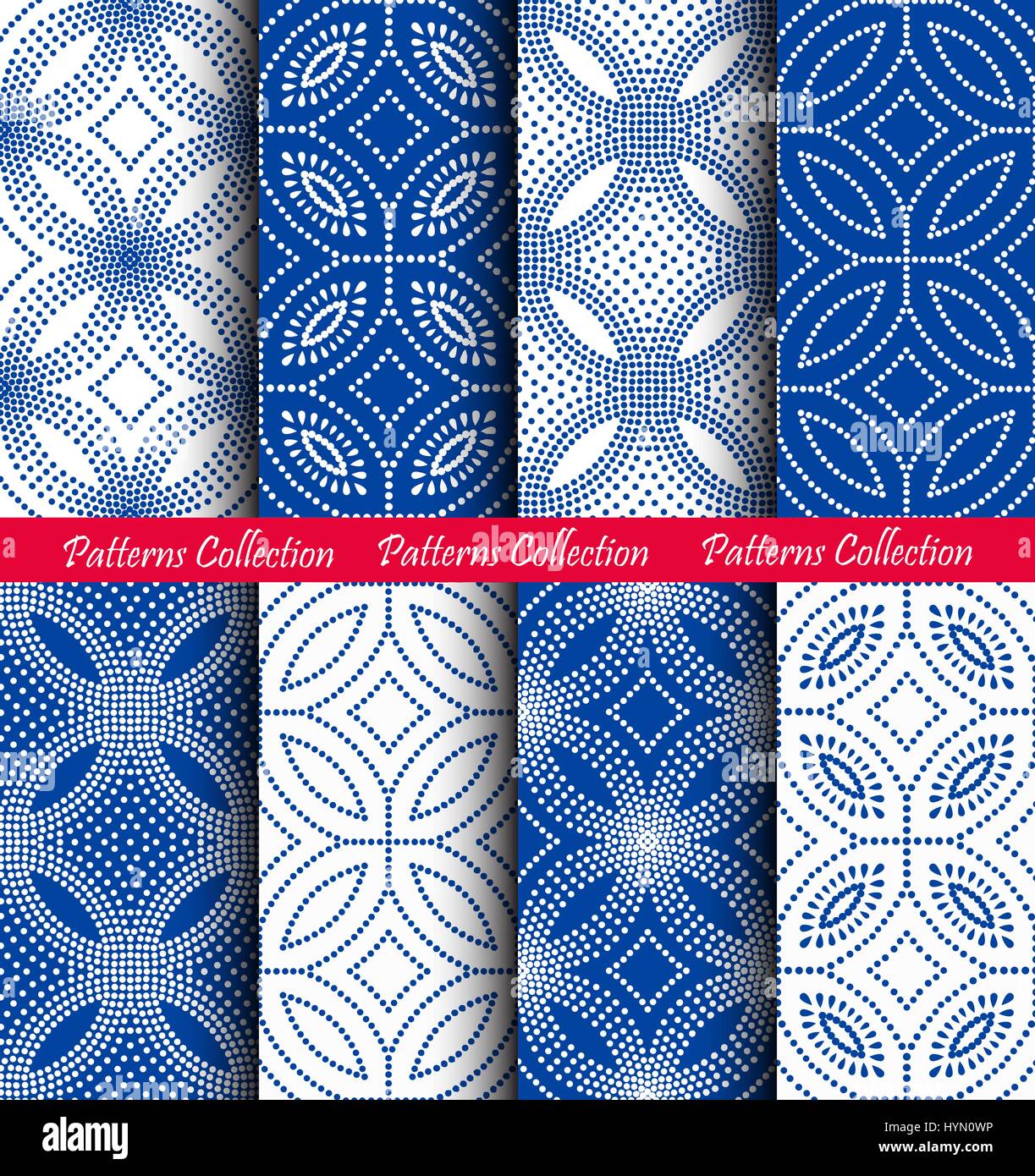 White Blue Dots Floral Patterns Backgrounds Stock Vector Image & Art ...