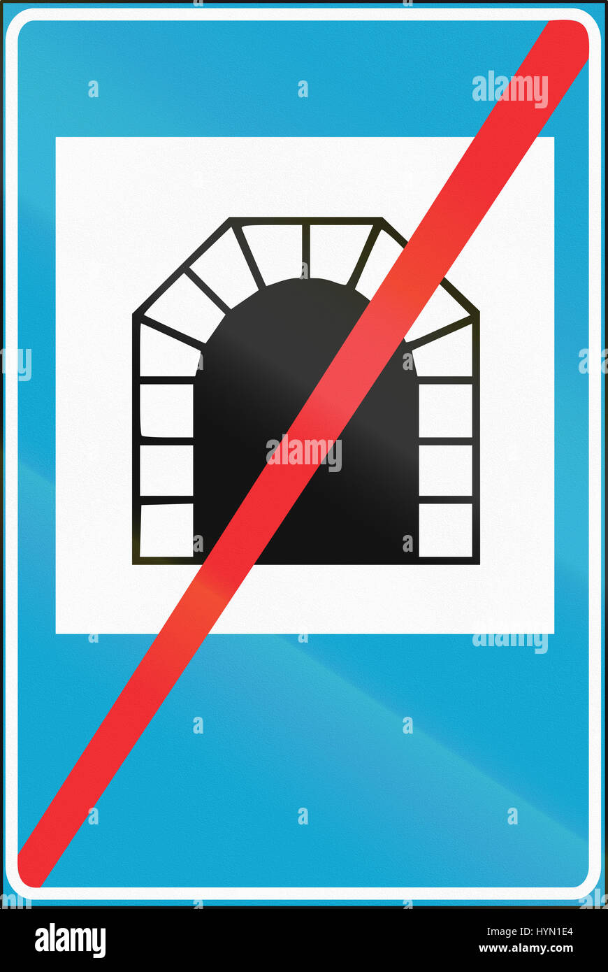 Road sign used in Estonia - End of Tunnel Stock Photo - Alamy