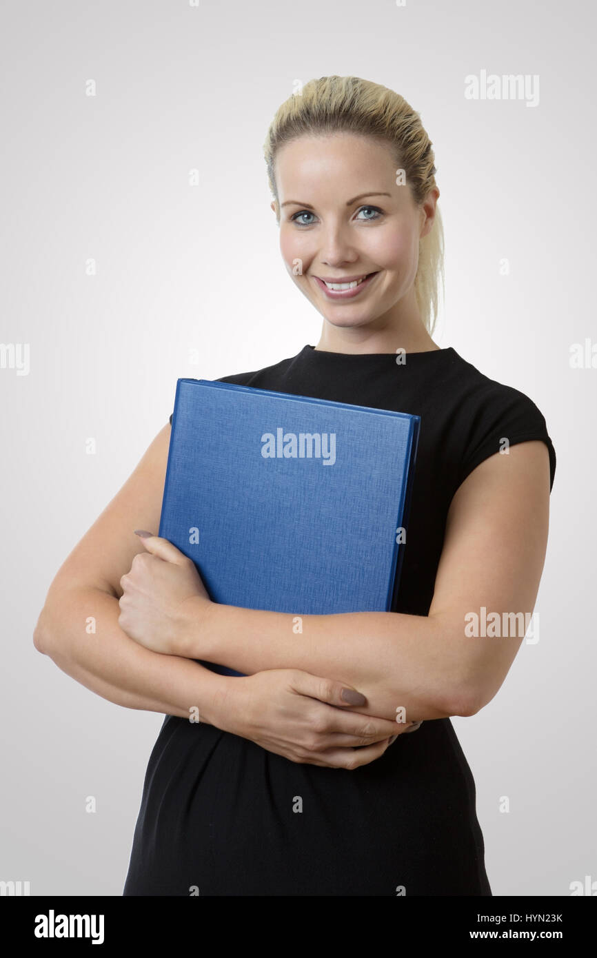 business portrait of office worker holding a folder Stock Photo - Alamy