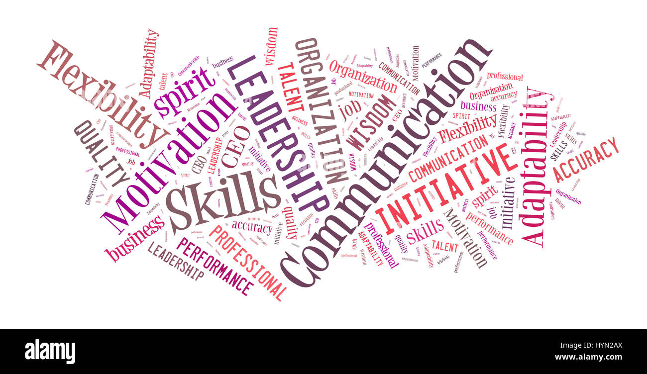 Business skills word cloud Stock Photo - Alamy
