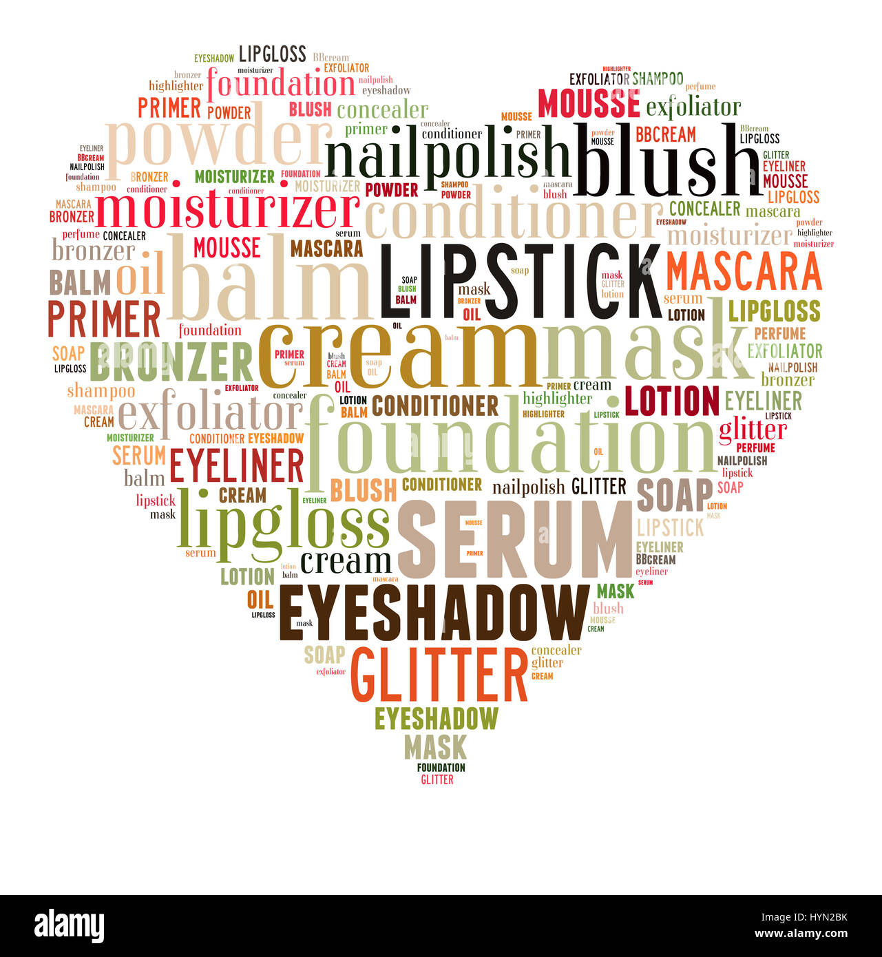 Beauty products word cloud Stock Photo - Alamy