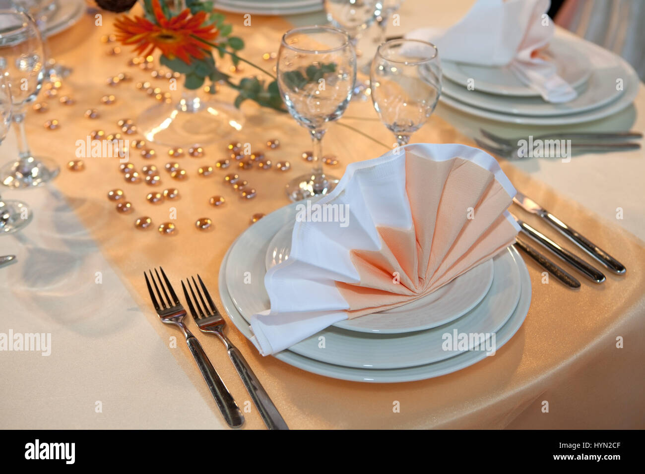Elegant wedding dinner Stock Photo - Alamy