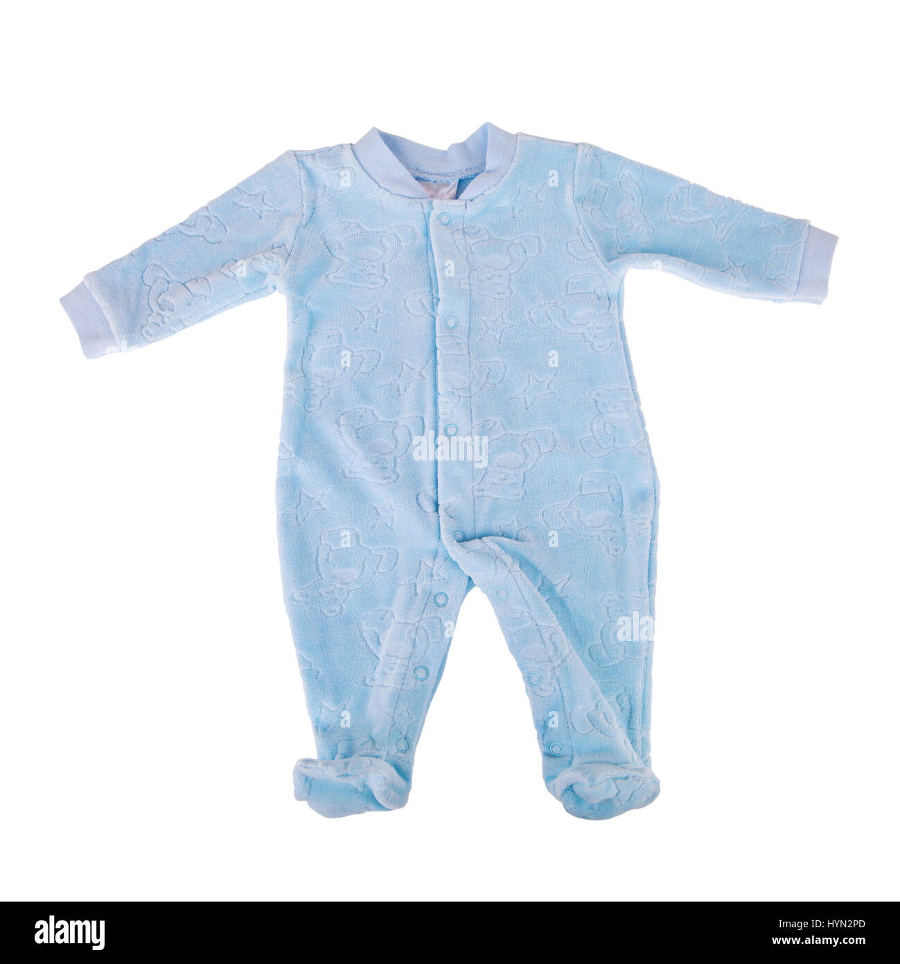 Blue baby clothes isolated on white background Stock Photo - Alamy