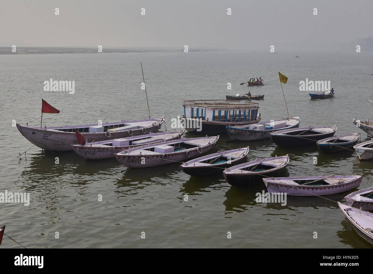 River boat on Ganges river in Varanasi Stock Photo - Alamy