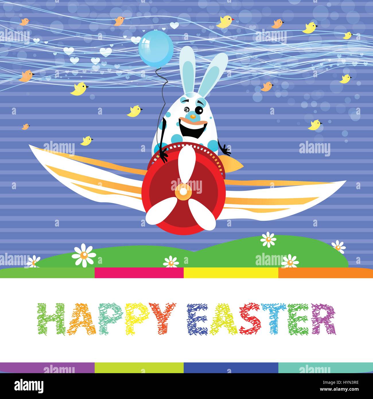 Easter illustration for your design. Colorful, Easter egg-rabbit with a ...