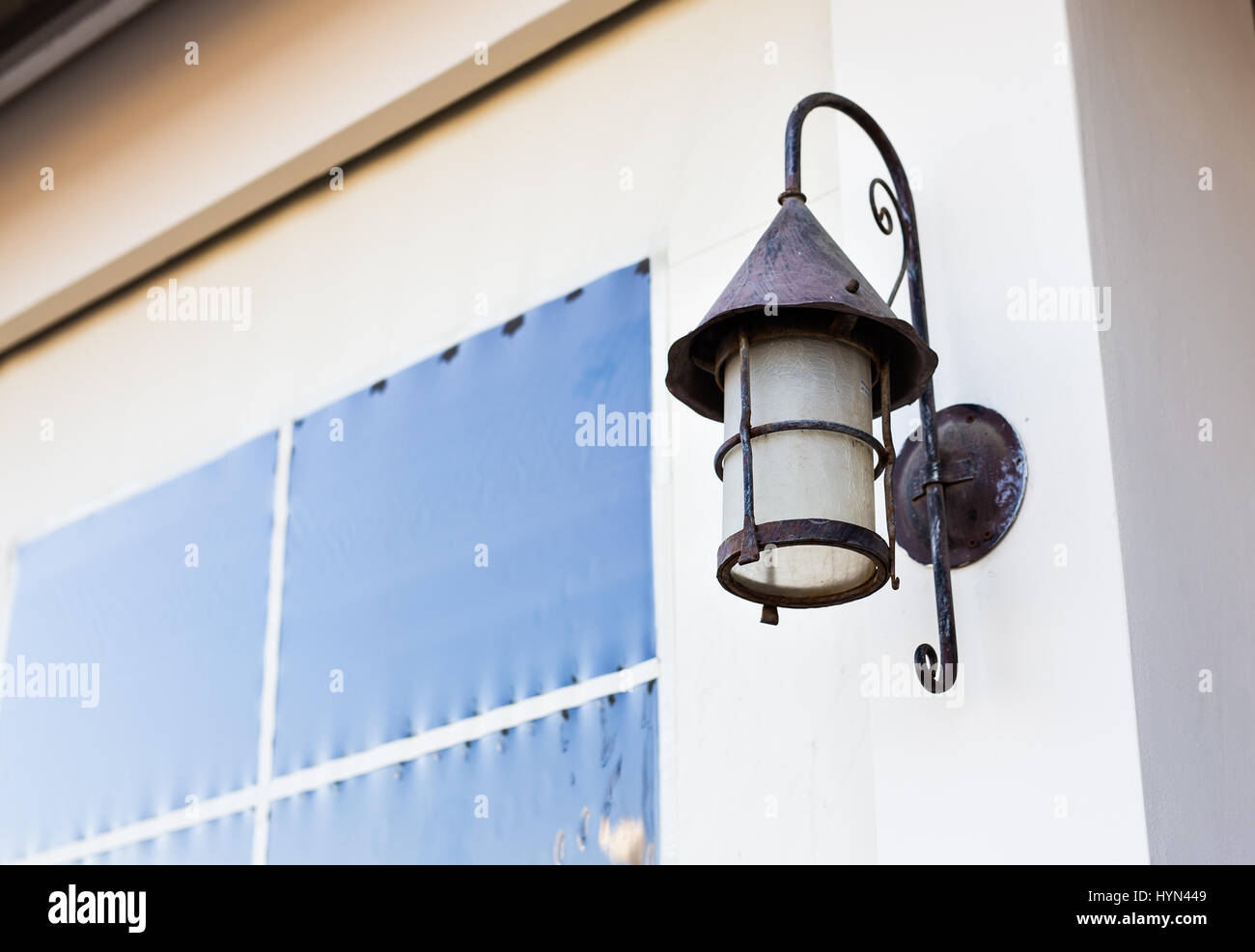 Lantern on the wall. The facade of the building Stock Photo - Alamy