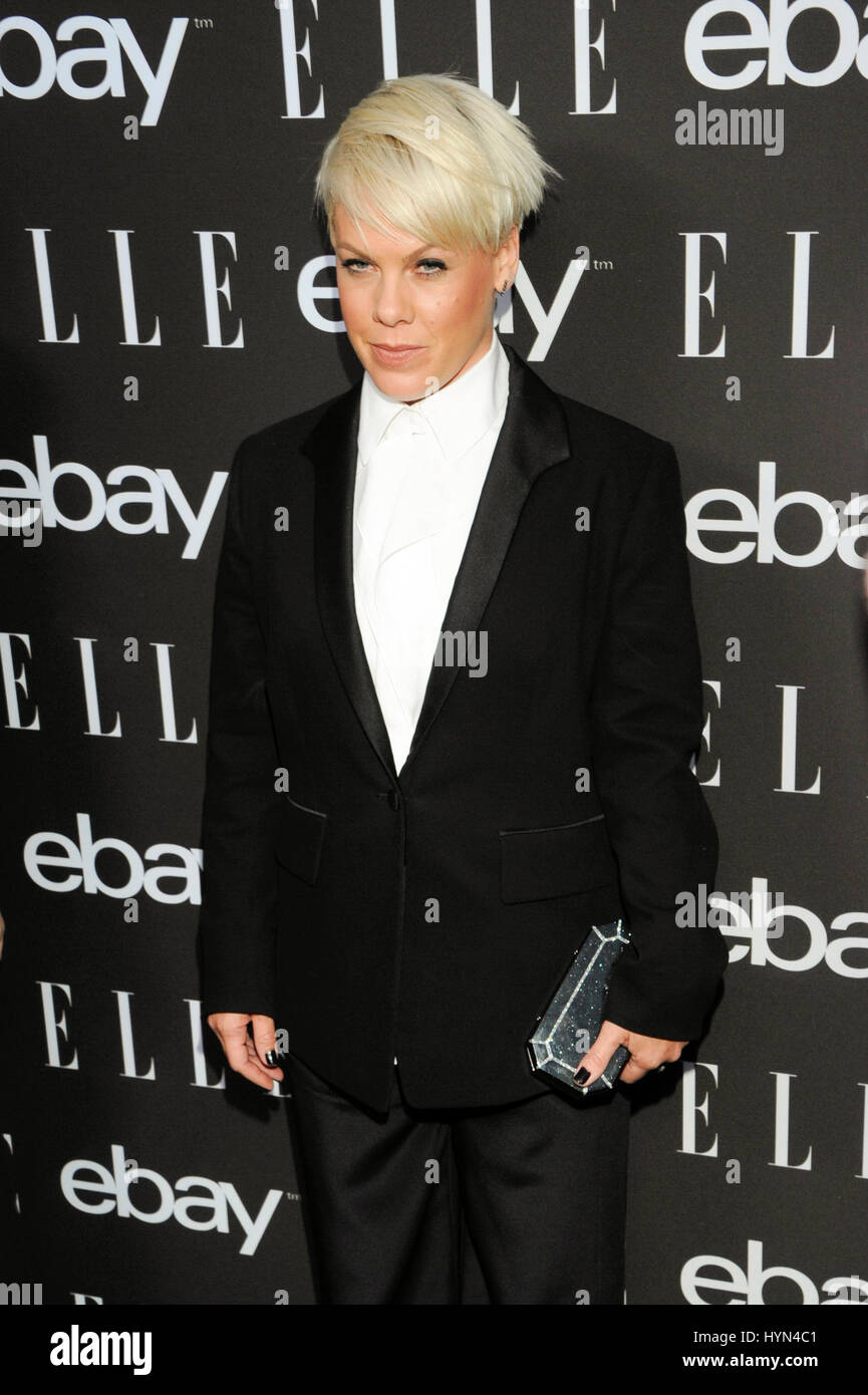 Singer Alecia Moore aka Pink arrives at the 6th Annual ELLE Women In ...