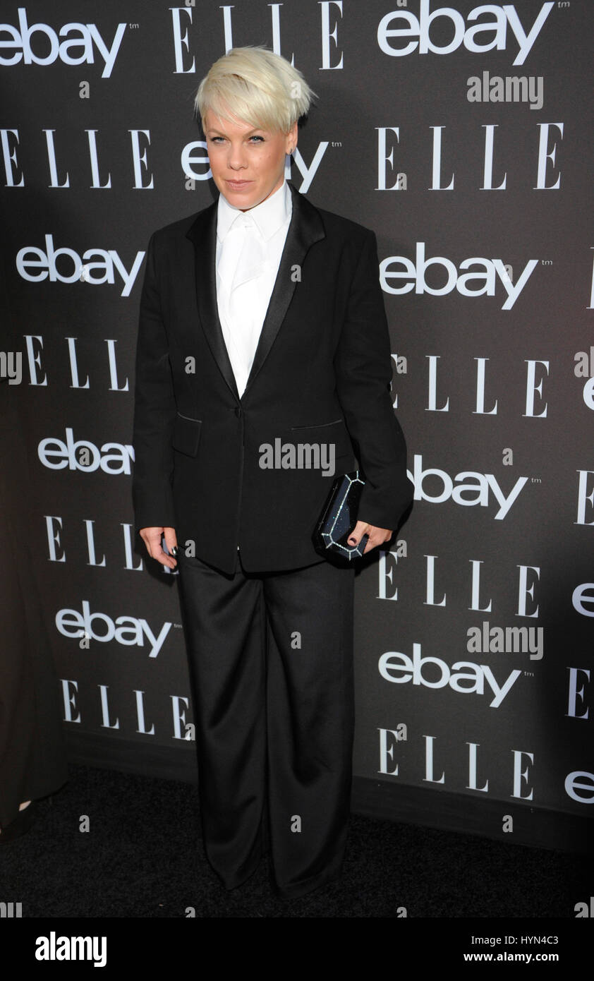 Singer Alecia Moore aka Pink arrives at the 6th Annual ELLE Women In ...