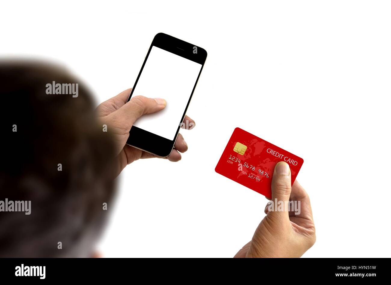 Credit card online transaction using smartphone Stock Photo - Alamy