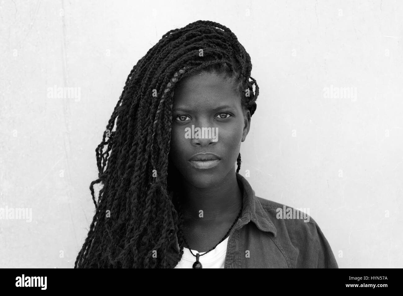 African woman portrait close up serious Black and White Stock Photos ...