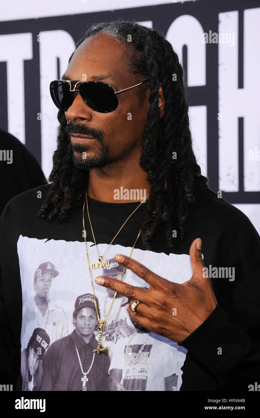 Snoop Dogg attends the Straight Outta Compton world premiere at L.A ...
