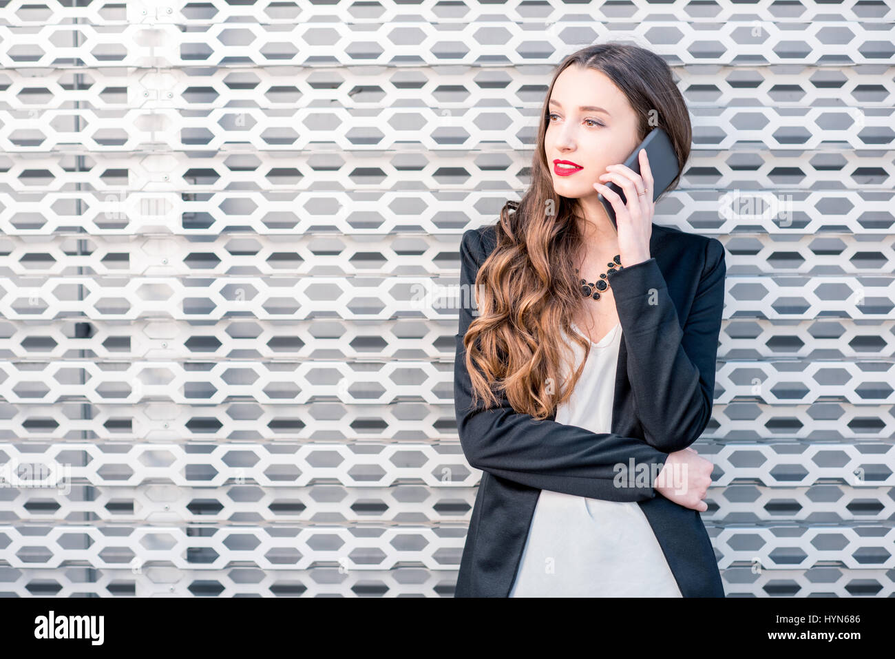 Business businesswoman girl outdoor suit woman hi-res stock photography and images - Alamy