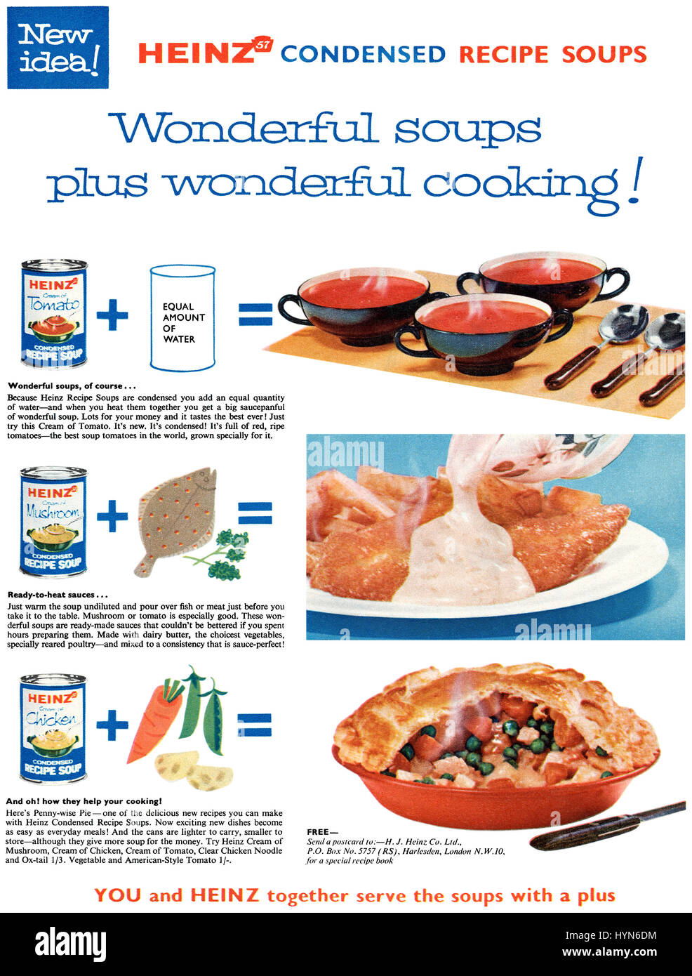 Vintage soup advertisement hi-res stock photography and images - Alamy