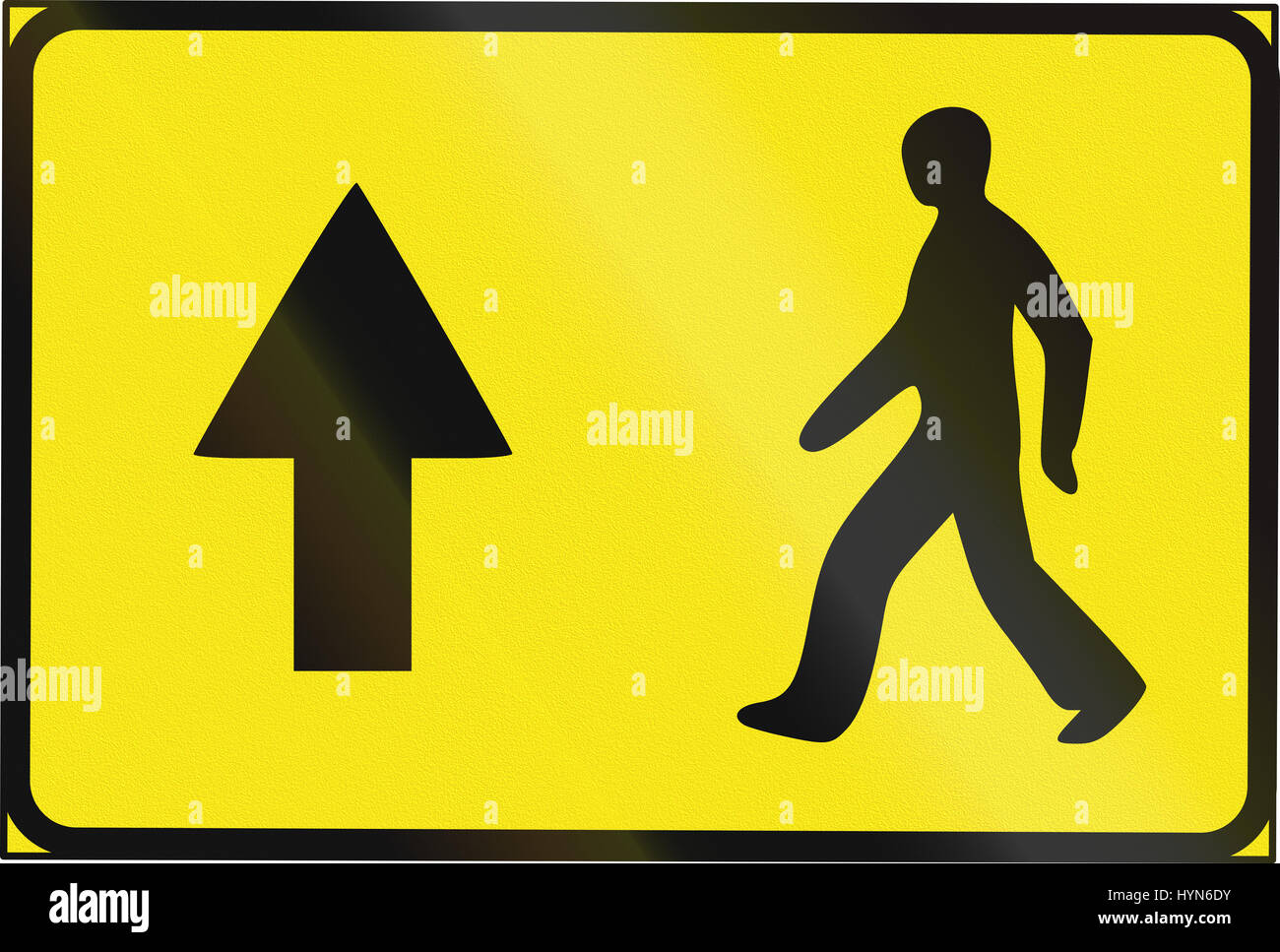 Estonian temporary informatory road sign - Direction for pedestrians ...