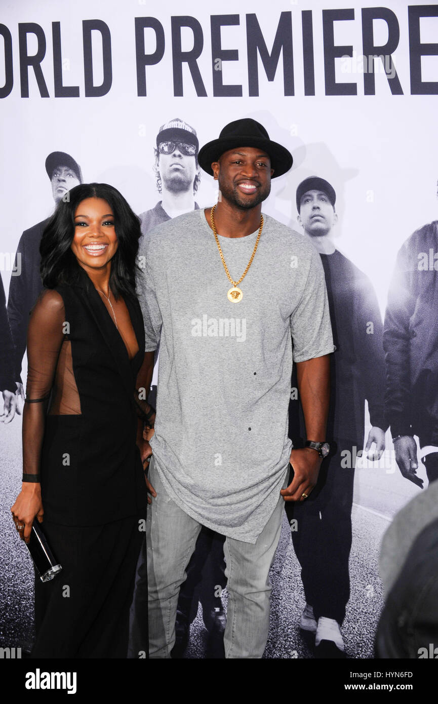 Gabrielle Union and Dwayne Wade attend the Straight Outta Compton world ...