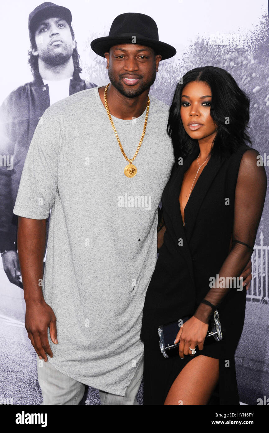 Dwyane Wade and Gabrielle Union attends the Straight Outta Compton ...
