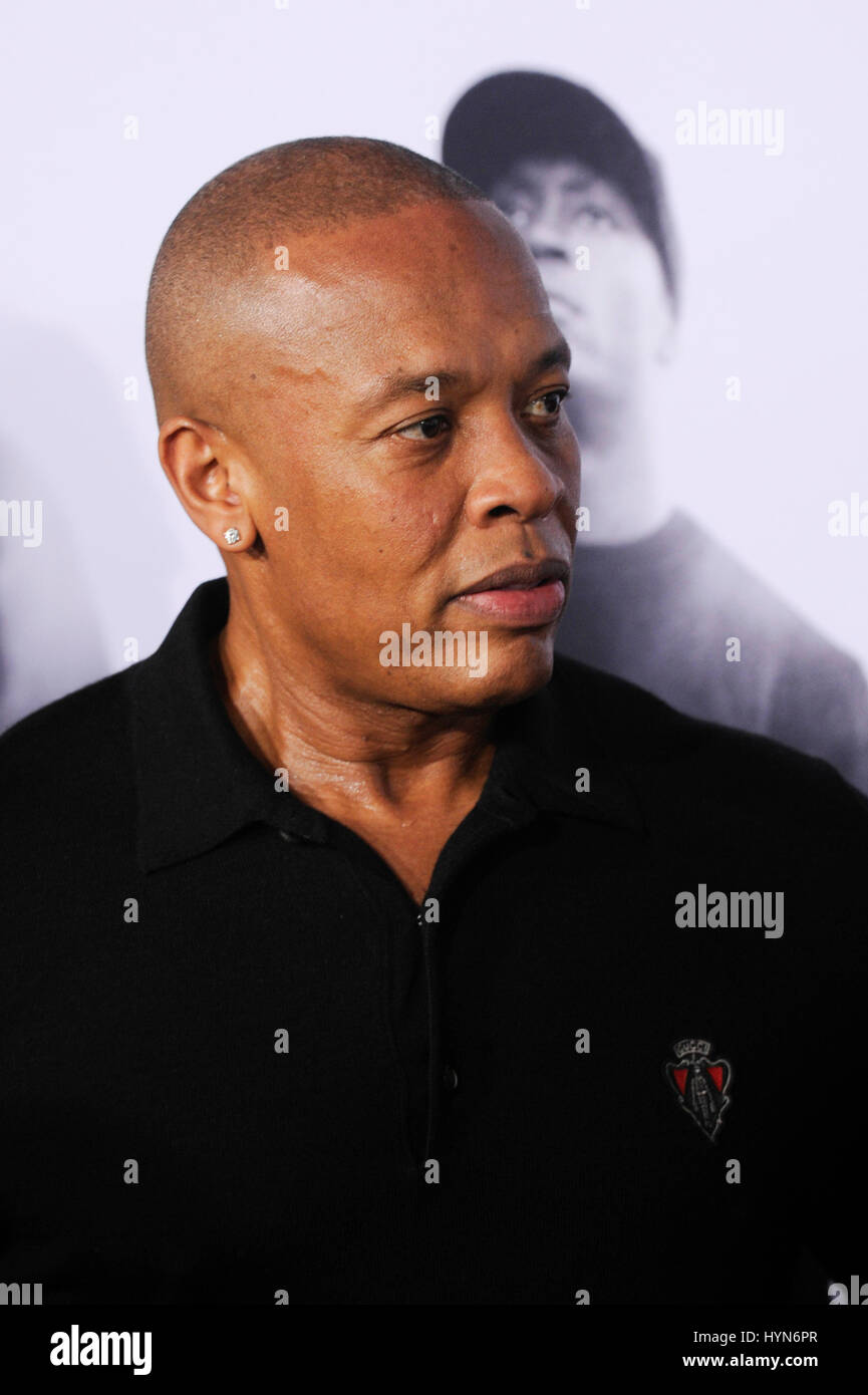 Dr. Dre attends the Straight Outta Compton world premiere at L.A. Live ...
